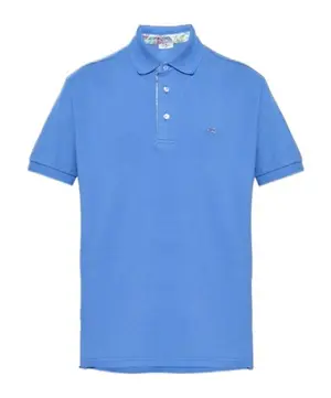 Etro Pegaso Embroidered Polo Shirt - Blue