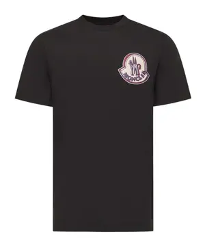 Moncler Logo Printed Crewneck T-shirt - Black