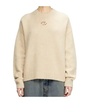 DIESEL® M-areeta Oval D Knitted Jumper - Beige