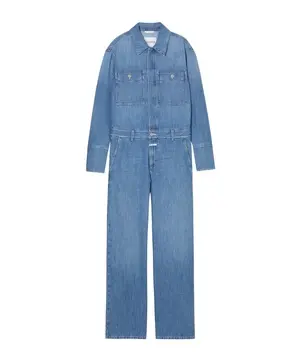 Closed Wyla Chest-pocket Jumpsuit In Denim - Mid Blue
