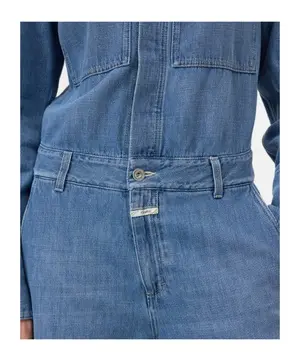 Closed Wyla Chest-pocket Jumpsuit In Denim - Mid Blue