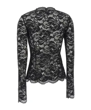 Rabanne Lace Cut-out Long-sleeve Top