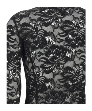 Rabanne Lace Cut-out Long-sleeve Top