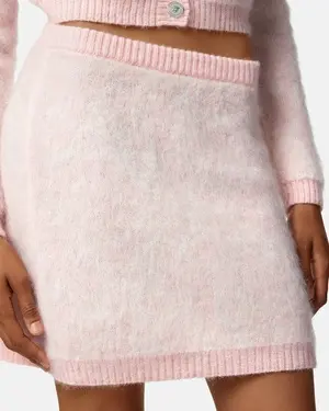 Versace Knitted Mini Skirt With Baroque Pattern