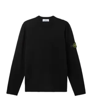 Stone Island Logo Patch Crewneck Jumper - Black