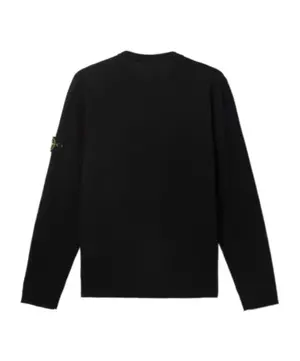 Stone Island Logo Patch Crewneck Jumper - Black