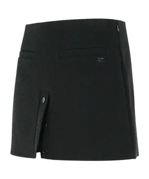COURREGES Buttoned Tweed Mini Skirt