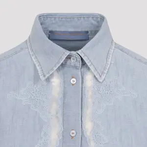 Ermanno Scervino Lace Detailed Buttoned Shirt