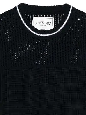 Iceberg Open-knit T-shirt - Blue