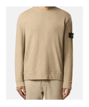 Stone Island Logo-patch Cotton Sweatshirt - Desert