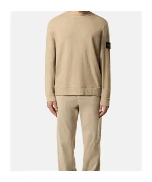 Stone Island Logo-patch Cotton Sweatshirt - Desert
