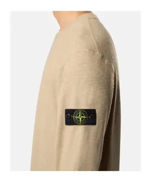 Stone Island Logo-patch Cotton Sweatshirt - Desert