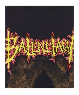 Balenciaga Graphic Printed Crewneck T-shirt - Black