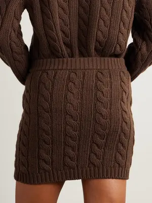 Bally Cable Knit Wool Mini Skirt