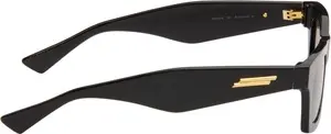 Bottega Veneta Rectangle Frame Sunglasses - Black