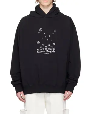 MAISON MARGIELA Logo Print Hoodie - Black