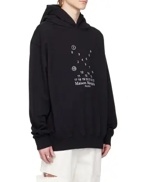 MAISON MARGIELA Logo Print Hoodie - Black