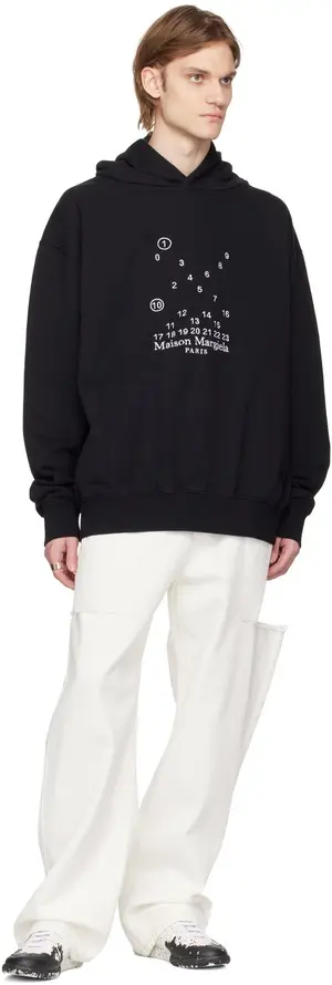 MAISON MARGIELA Logo Print Hoodie - Black
