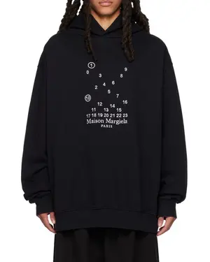 MAISON MARGIELA Logo Print Hoodie - Black