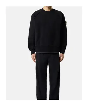 Stone Island Logo Patch Crewneck Sweater - Black
