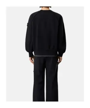 Stone Island Logo Patch Crewneck Sweater - Black