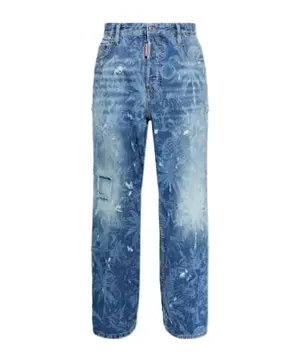 Dsquared2 Distressed Baggy Jeans With Logo Detail