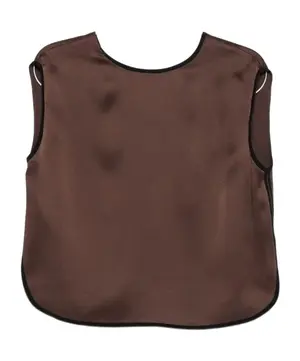 FORTE_FORTE Sleeveless Blouse With Curved Hem - Brown