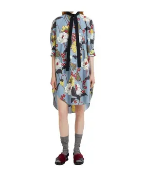 Marni Melodia Print Oversized Poplin Shirt Dress