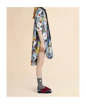 Marni Melodia Print Oversized Poplin Shirt Dress