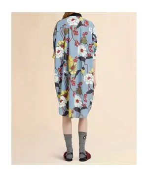 Marni Melodia Print Oversized Poplin Shirt Dress
