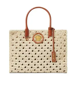 Versace La Medusa Large Raffia Tote Bag - Natural Ambrer