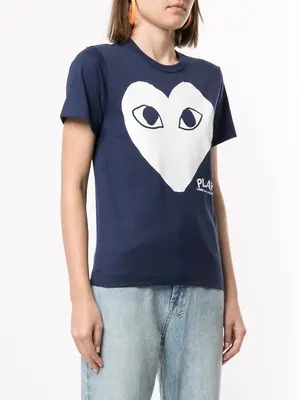 Play Comme Des Garcon Logo Print T-shirt - Black