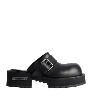 Balenciaga Venom Buckled Mules - Black