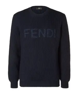 Fendi Embroidered Logo Long-sleeved Sweater