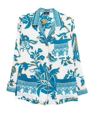 Etro Printed Long Sleeve Shirt - Blue