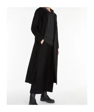 Max Mara Wool Broadcloth Robe Coat - Black
