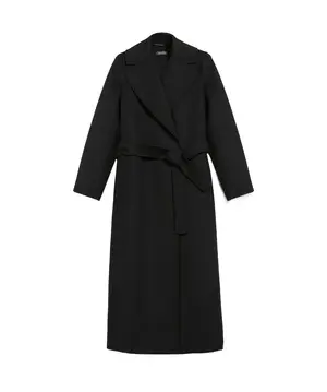 Max Mara Poldo Belted Long-sleeved Coat - Black