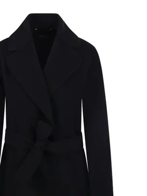 Max Mara Poldo Belted Long-sleeved Coat - Black