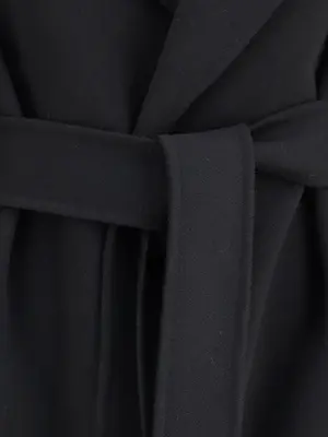 Max Mara Poldo Belted Long-sleeved Coat - Black