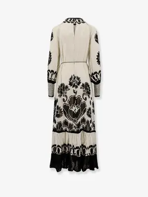 Farm Rio Floral Cut-out Maxi Dress With Belted Detail