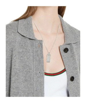 Gucci Engraved Diamante Pendant Necklace
