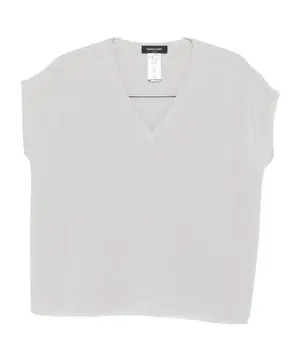 Fabiana Filippi V-neck Ribbed Knit T-shirt - White