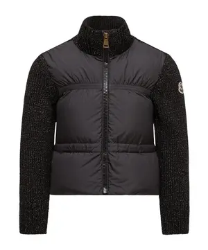 Moncler Padded Metallic Wool Zip-up Cardigan
