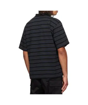 Sacai Striped Half-zip Polo Shirt