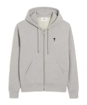 AMI Paris Zipped De Coeur Hoodie - No