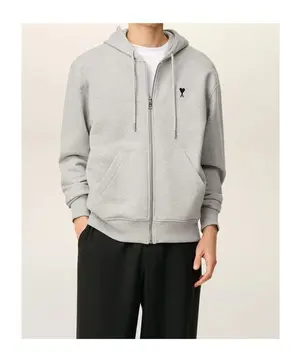 AMI Paris Zipped De Coeur Hoodie - No