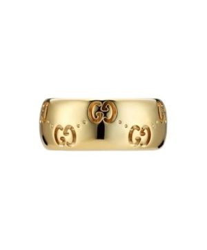 Gucci 18k Gg Wide Ring - Yellow