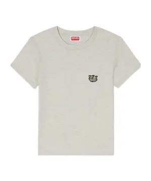 Kenzo Gots Wild Tiger Printed Crewneck T-shirt - Light Gray