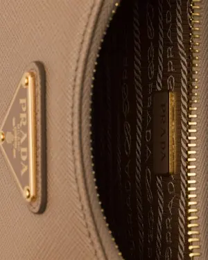 Prada Re-edition Saffiano Leather Mini Bag - Bean Paste Beige