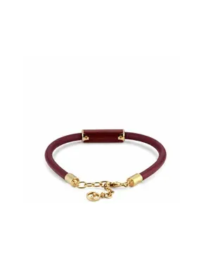 Gucci Leather Bracelet With Enamel Detail - Red